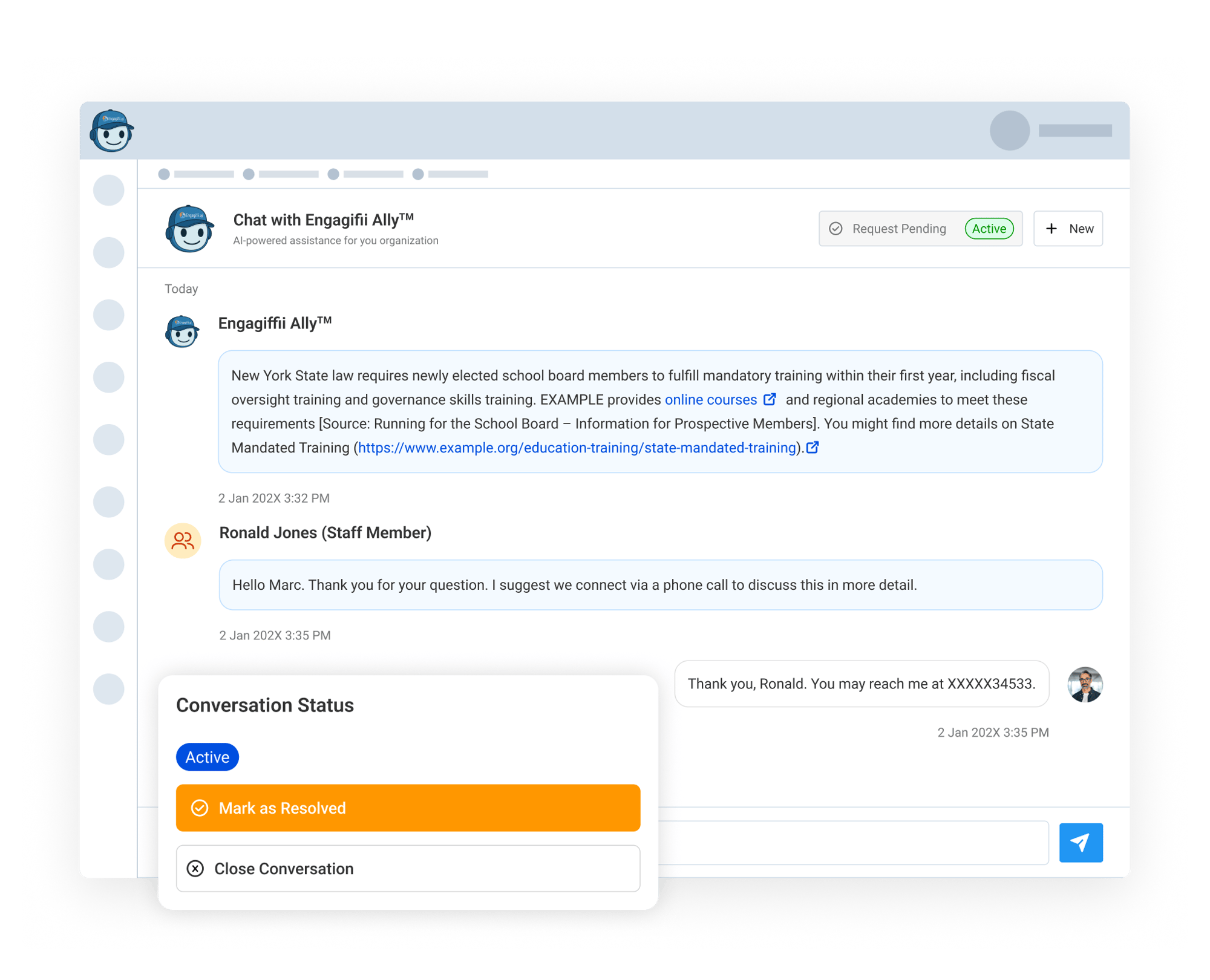 Allow Members to Escalate Questions from AI to Real Staff Members