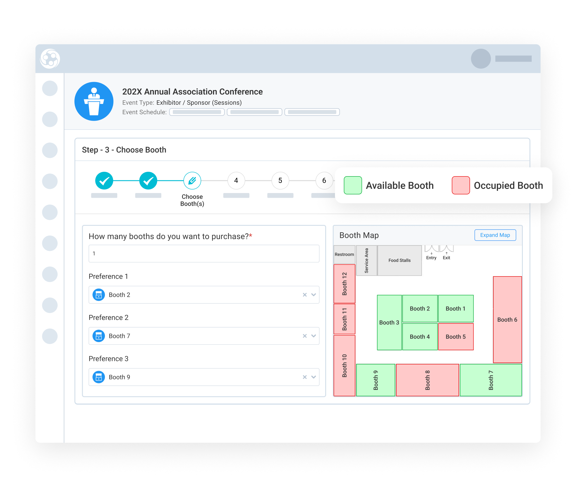 Managing Exhibitor Booth Registration Through Booth Preferences